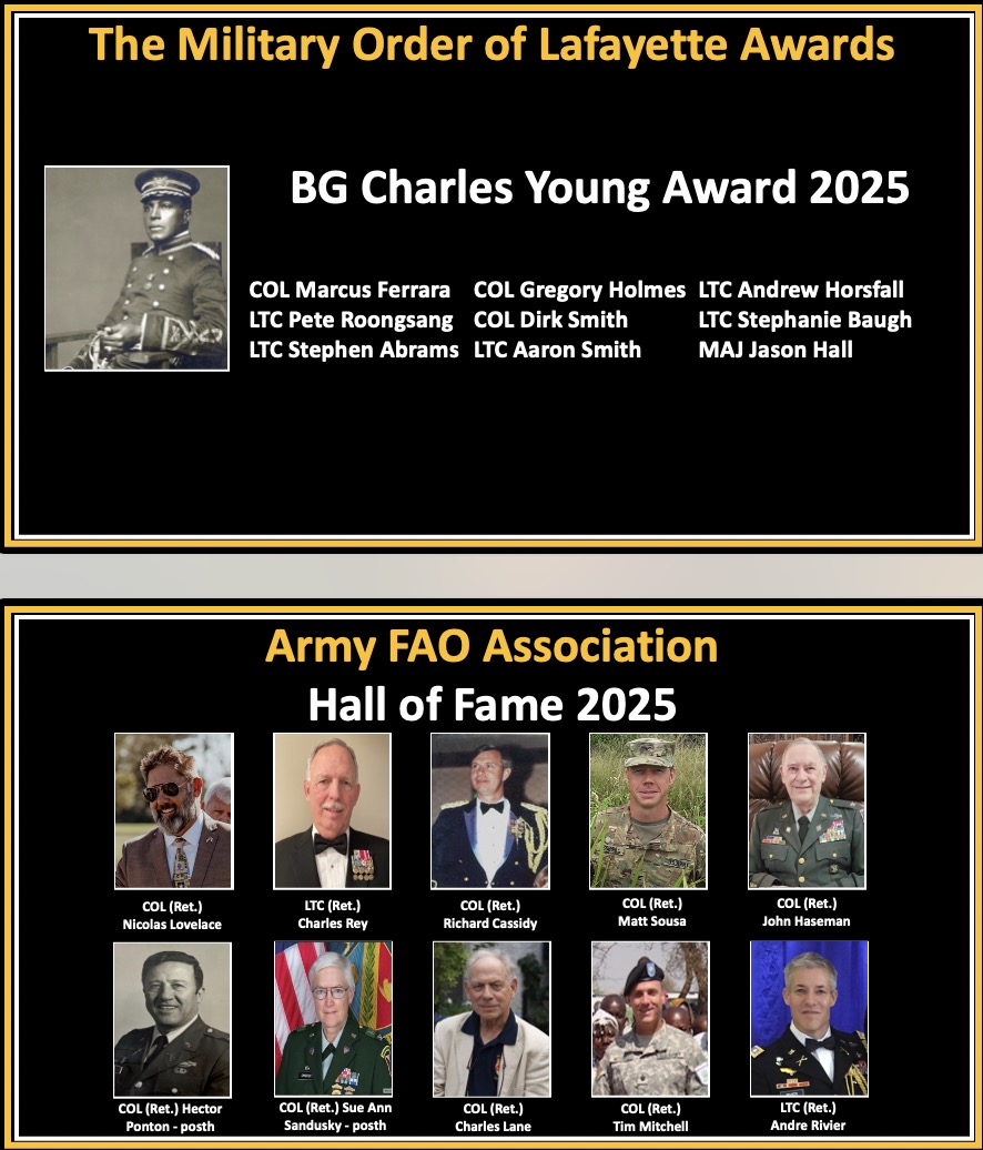 2025 Military Order of Lafayette Awards – Army Foreign Area Officers ...